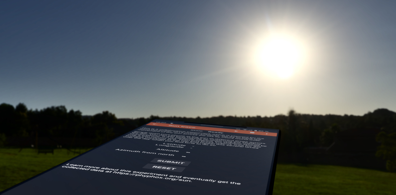 Collaborative sun trace on 22nd December – phyphox