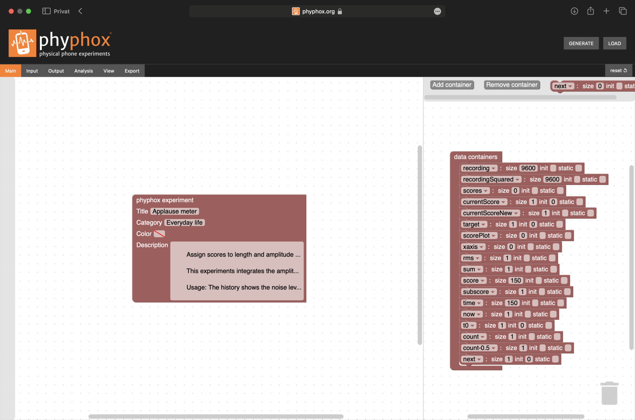 Blockly-ed Editor – phyphox